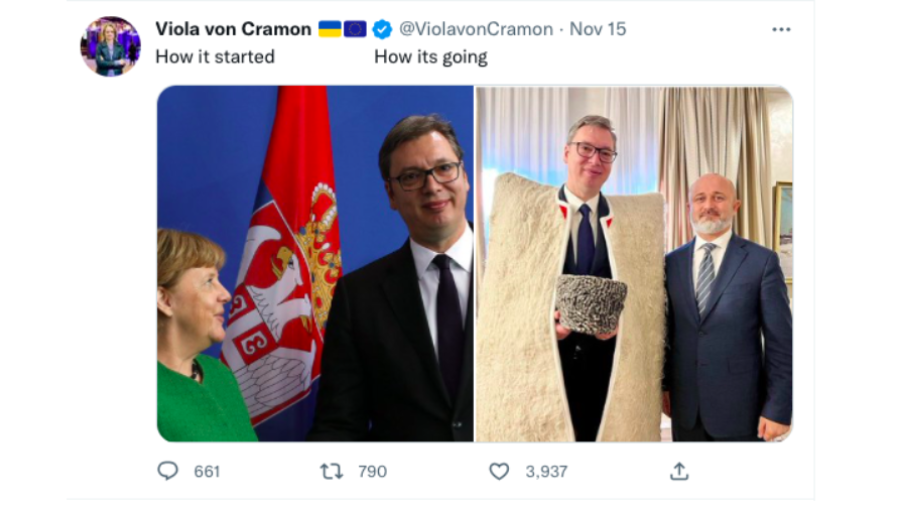 bne IntelliNews - Serbian president’s Chechen outfit sparks Twitter ...