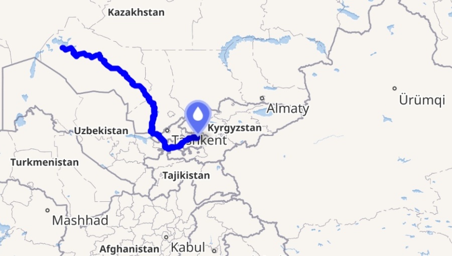 Mapa Do Rio Amu Darya