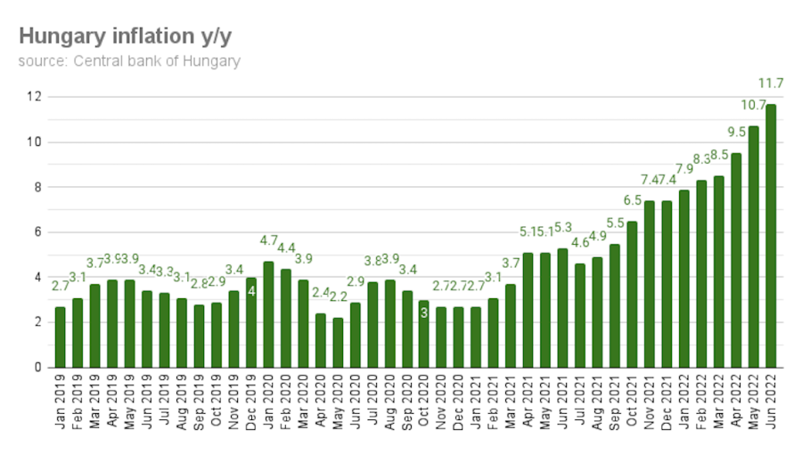 bne IntelliNews - Hungary’s June CPI climbs to 11.7%
